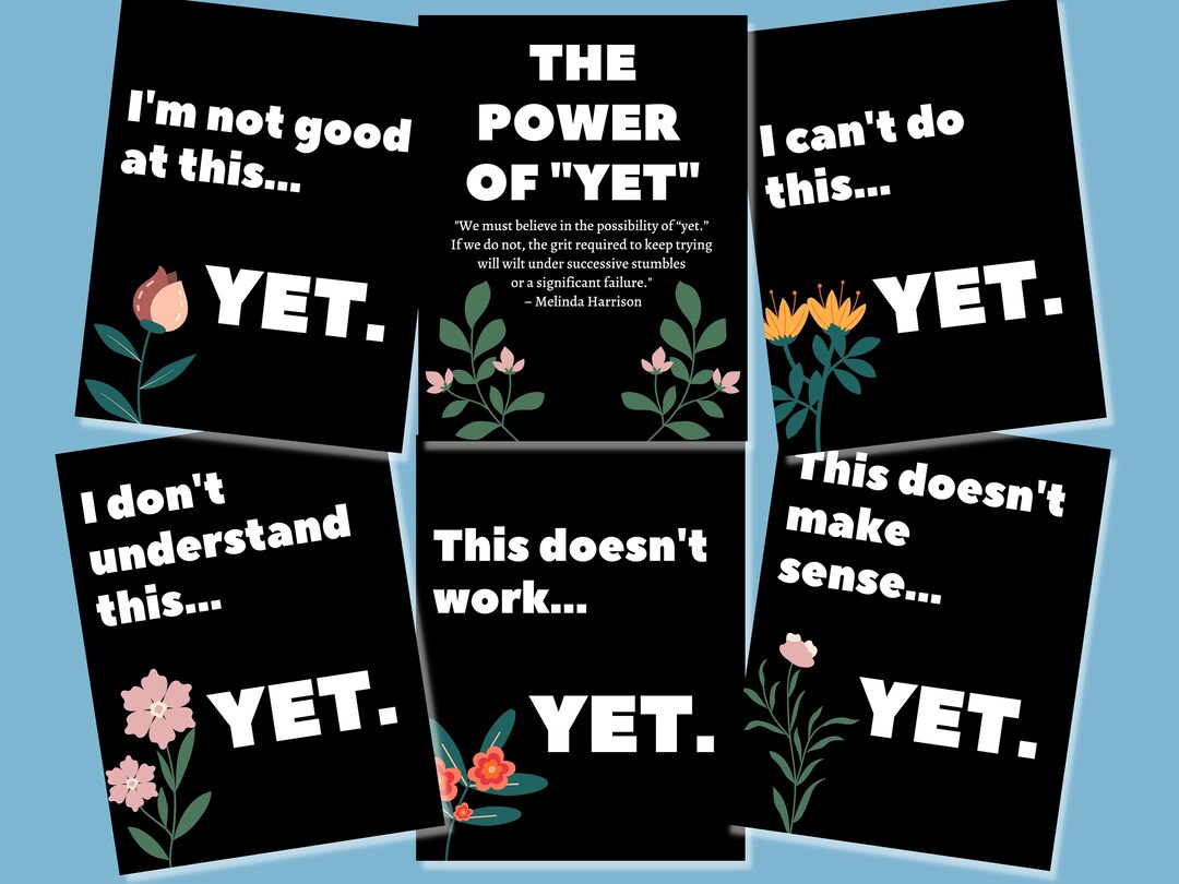The Power of yet (set of 6 Printables) || Classroom Decor || Digital ...