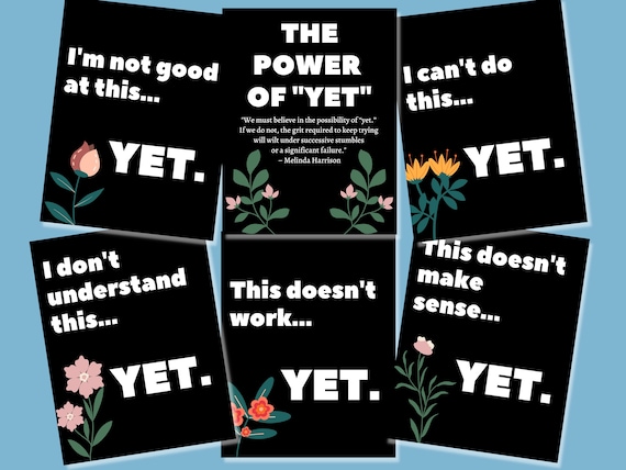 The Power of yet set of 6 Printables Classroom Decor - Etsy