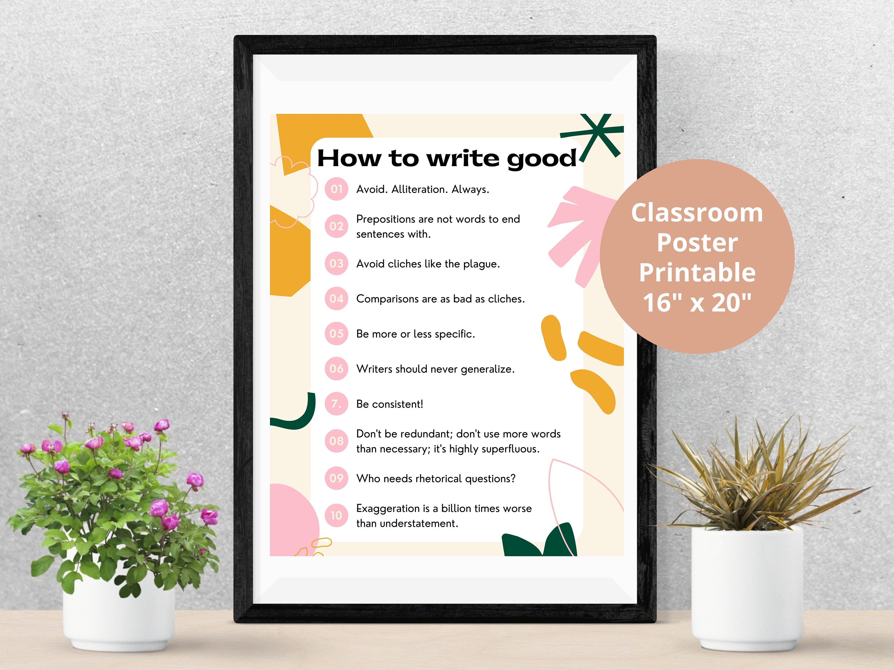 How to Write Good || Educational Poster, Classroom Poster || Digital ...