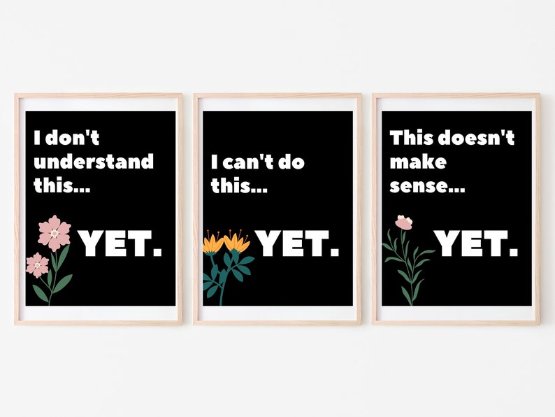 The Power of yet (set of 6 Printables) || Classroom Decor || Digital ...