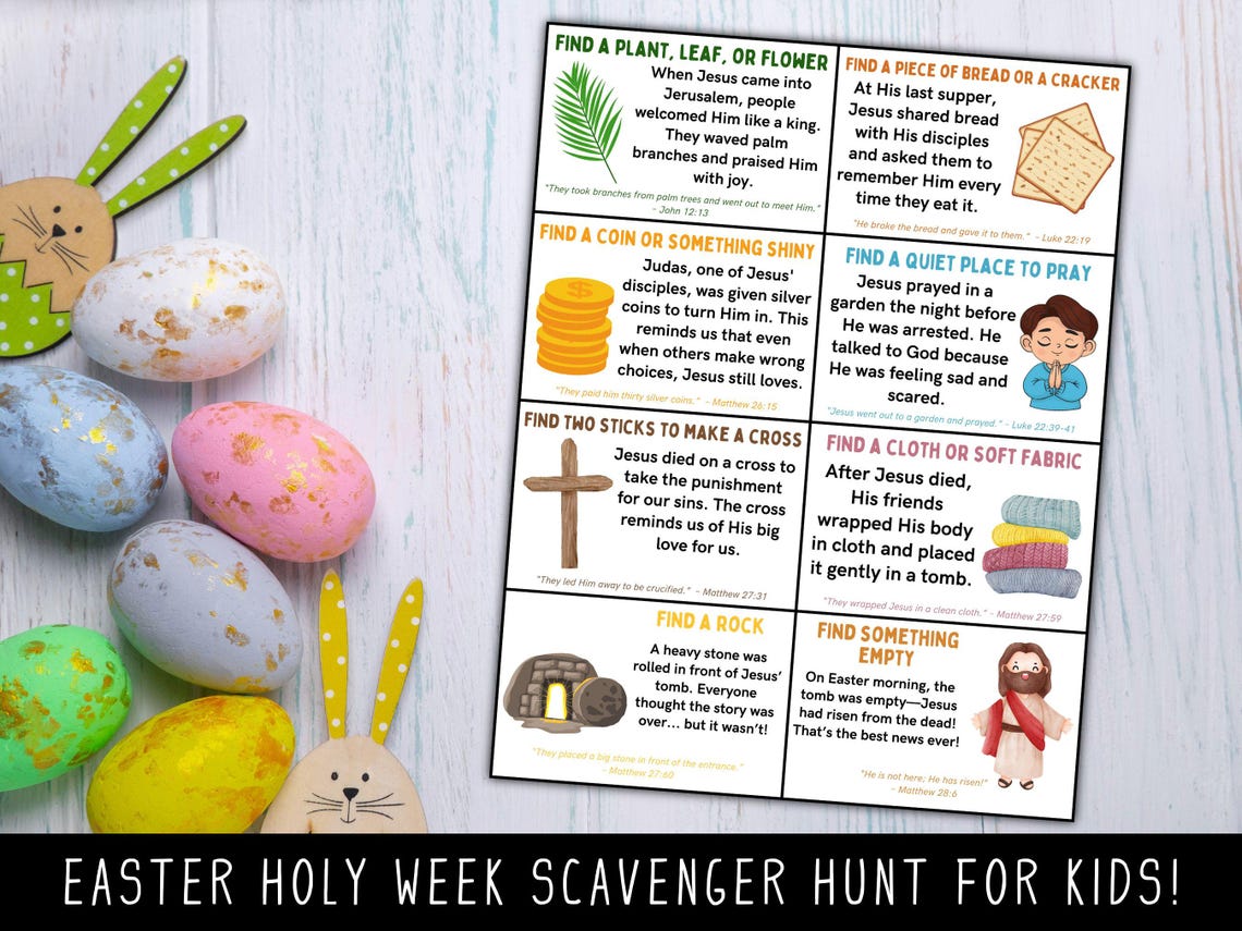 Easter Scavenger Hunt | Holy Week Children Activity | Sunday Schools ...