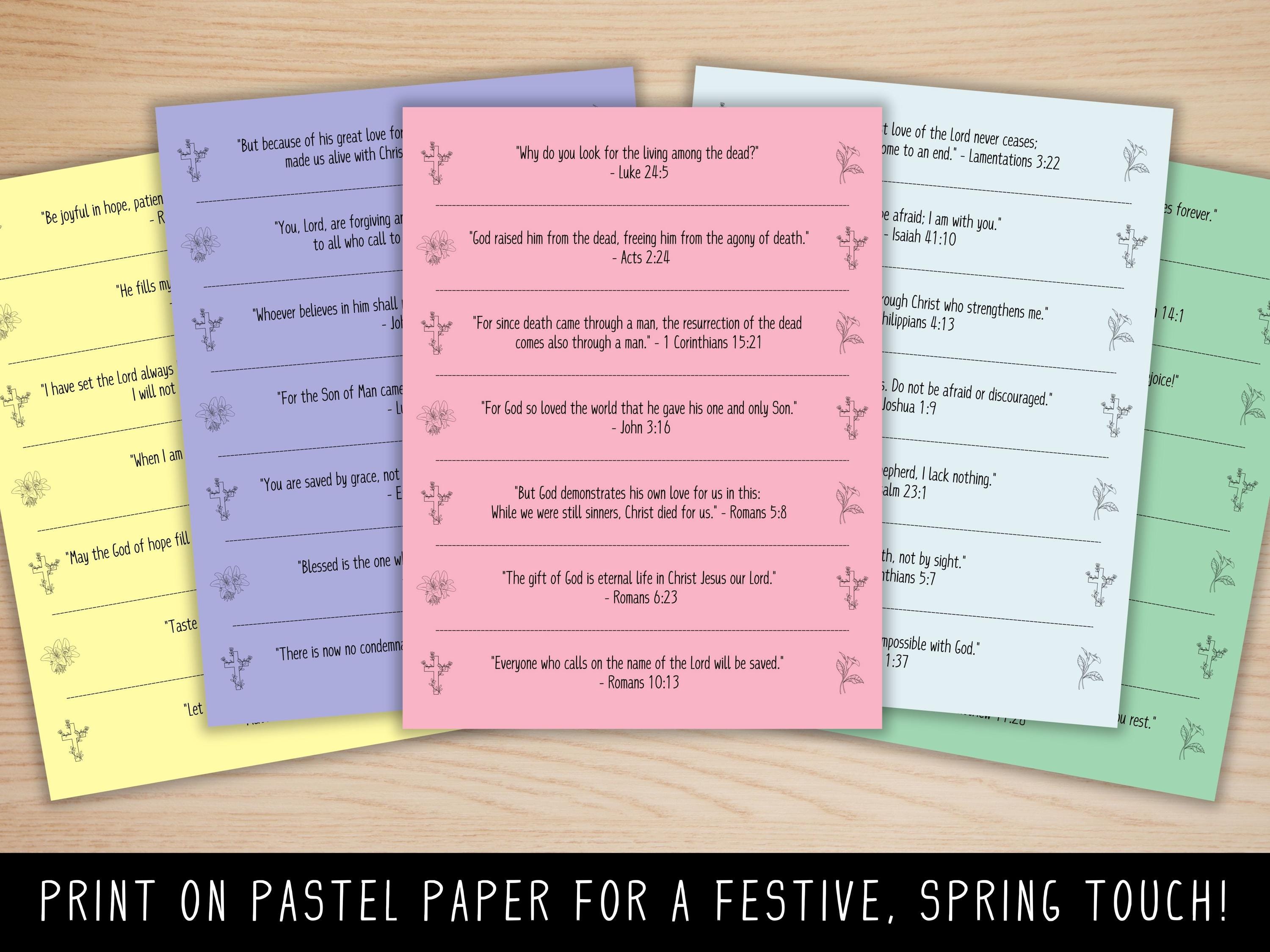Scripture Easter Egg Fillers: Bible Verse Cards (digital Download ...