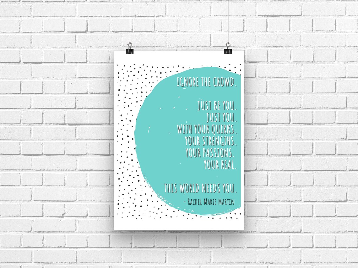 Just Be You Quote Educational Poster, Classroom Poster Digital Download ...