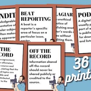 Journalism Newsroom Vocabulary Terms Word Wall || Educational Poster ...