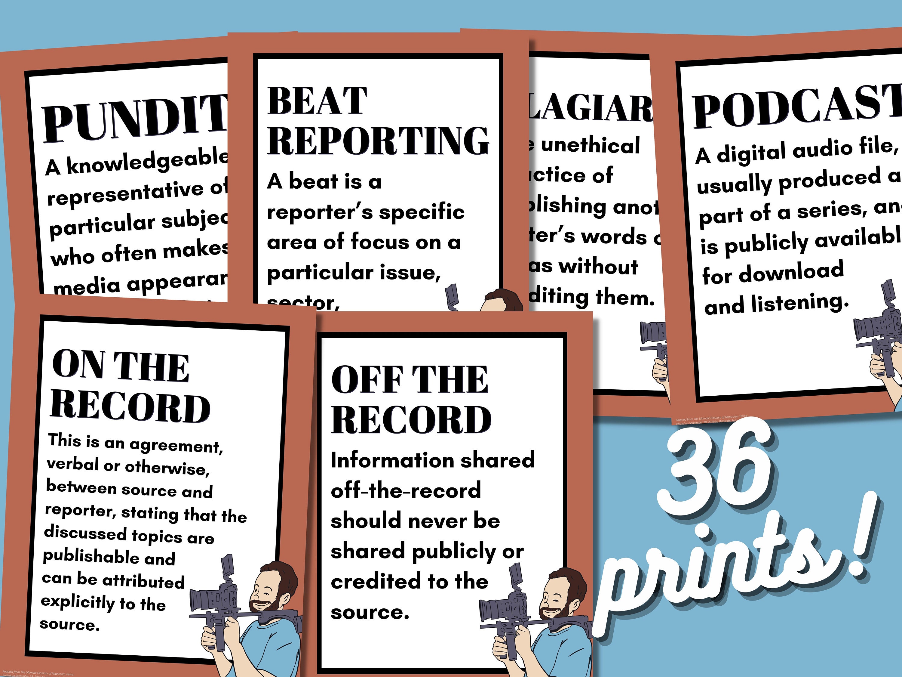 Journalism Newsroom Vocabulary Terms Word Wall || Educational Poster ...