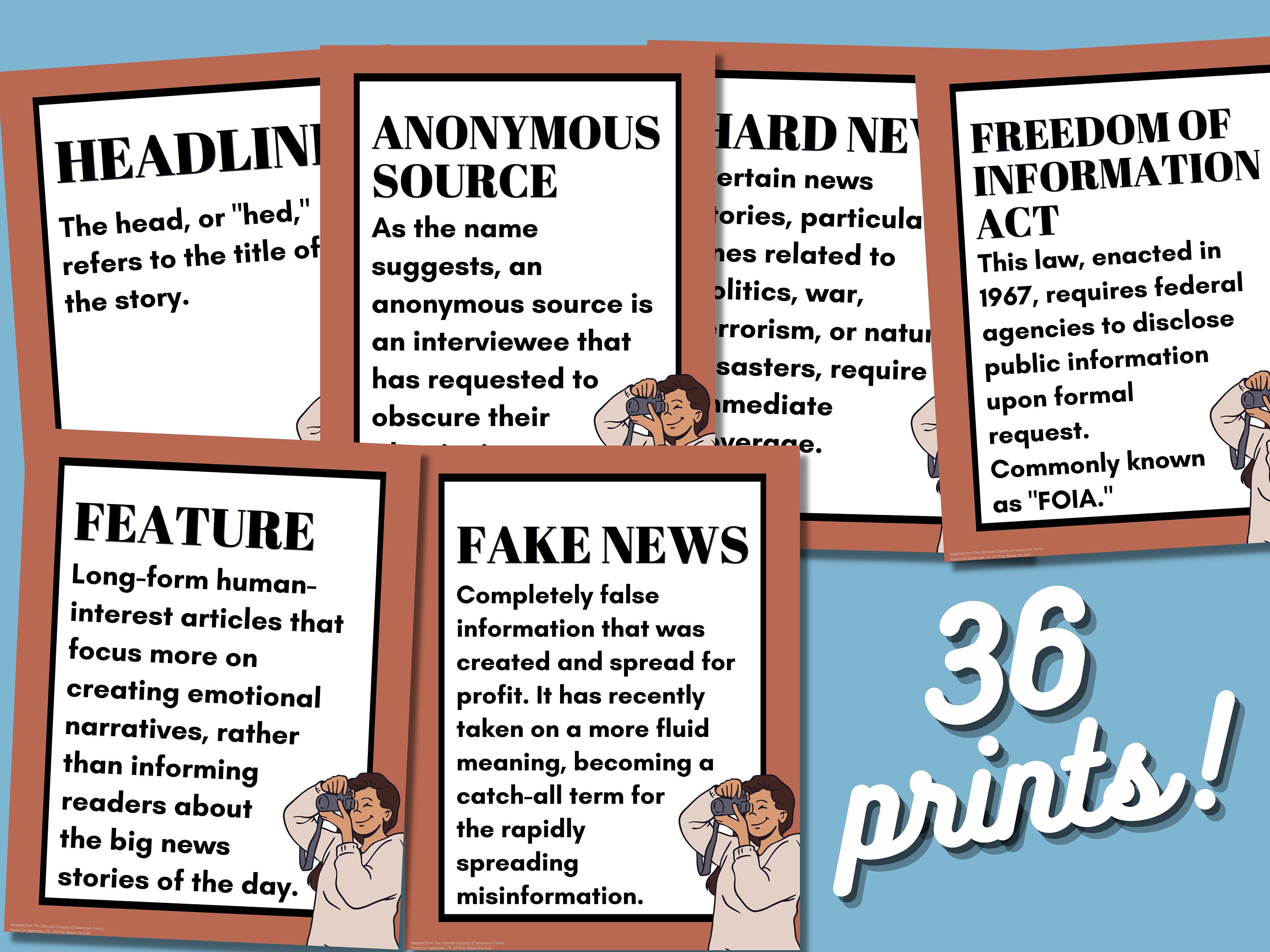 Journalism Newsroom Vocabulary Terms Word Wall || Educational Poster ...