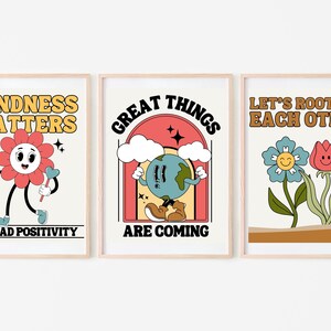Retro Motivational Kindness Prints || Classroom Posters || Digital ...