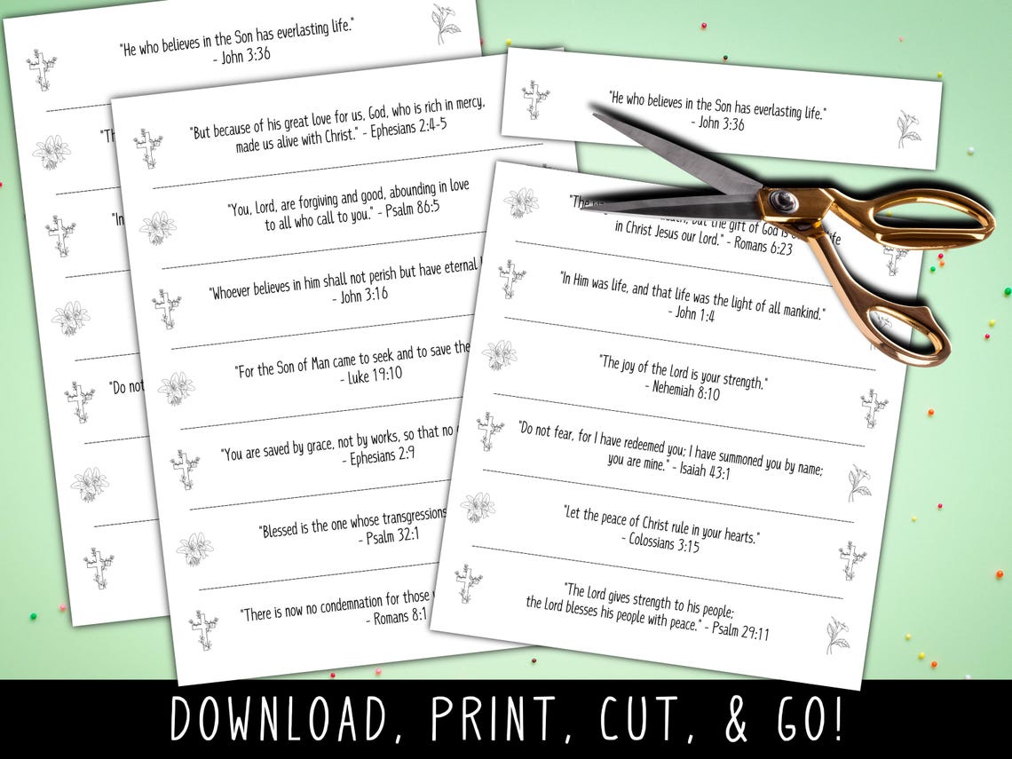 Scripture Easter Egg Fillers: Bible Verse Cards (digital Download) - Etsy