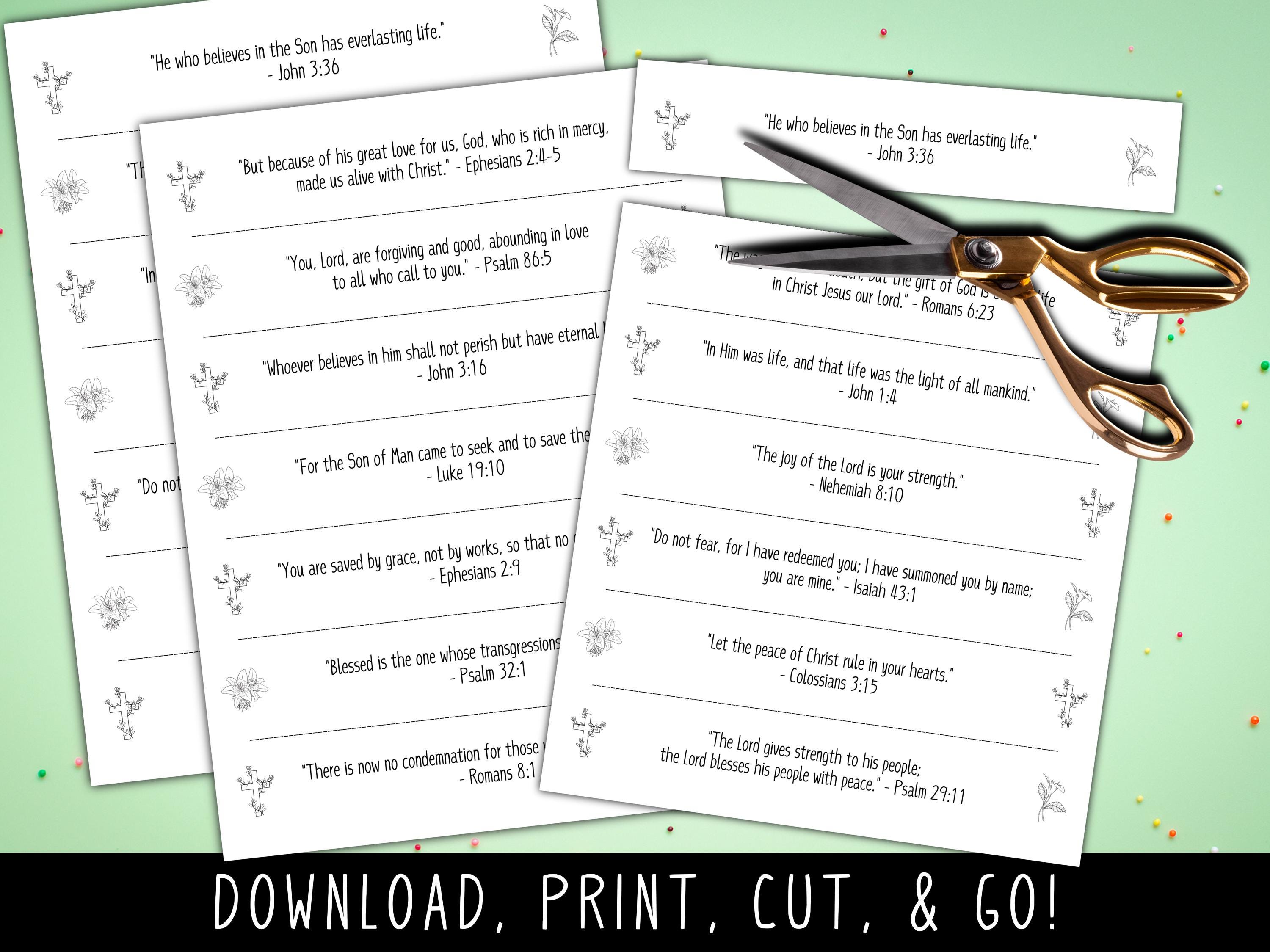 Printable Scripture Easter Egg Fillers | Bible Verse Easter Basket ...