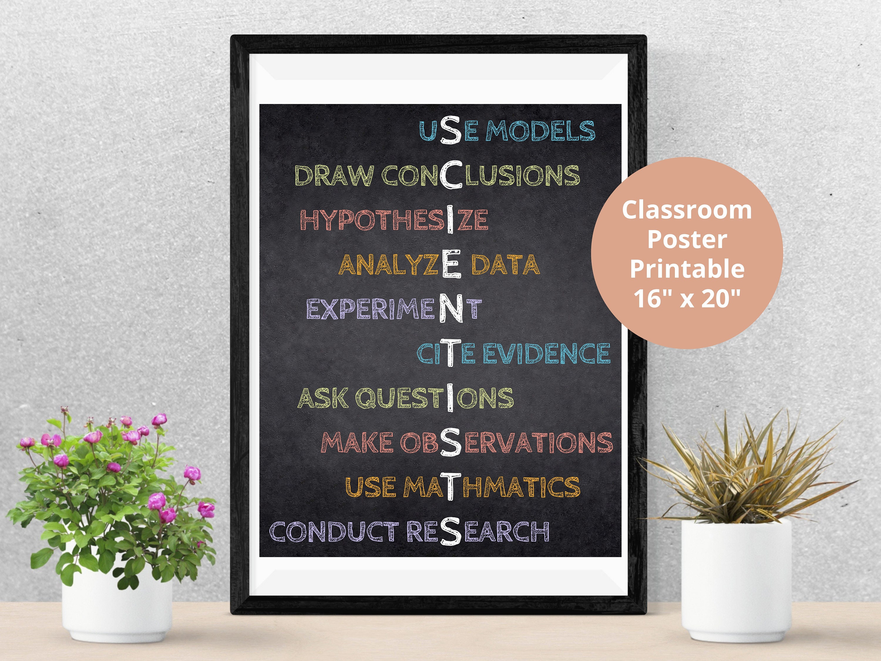 SCIENTISTS Acrostic Educational Poster, Classroom Poster Digital ...