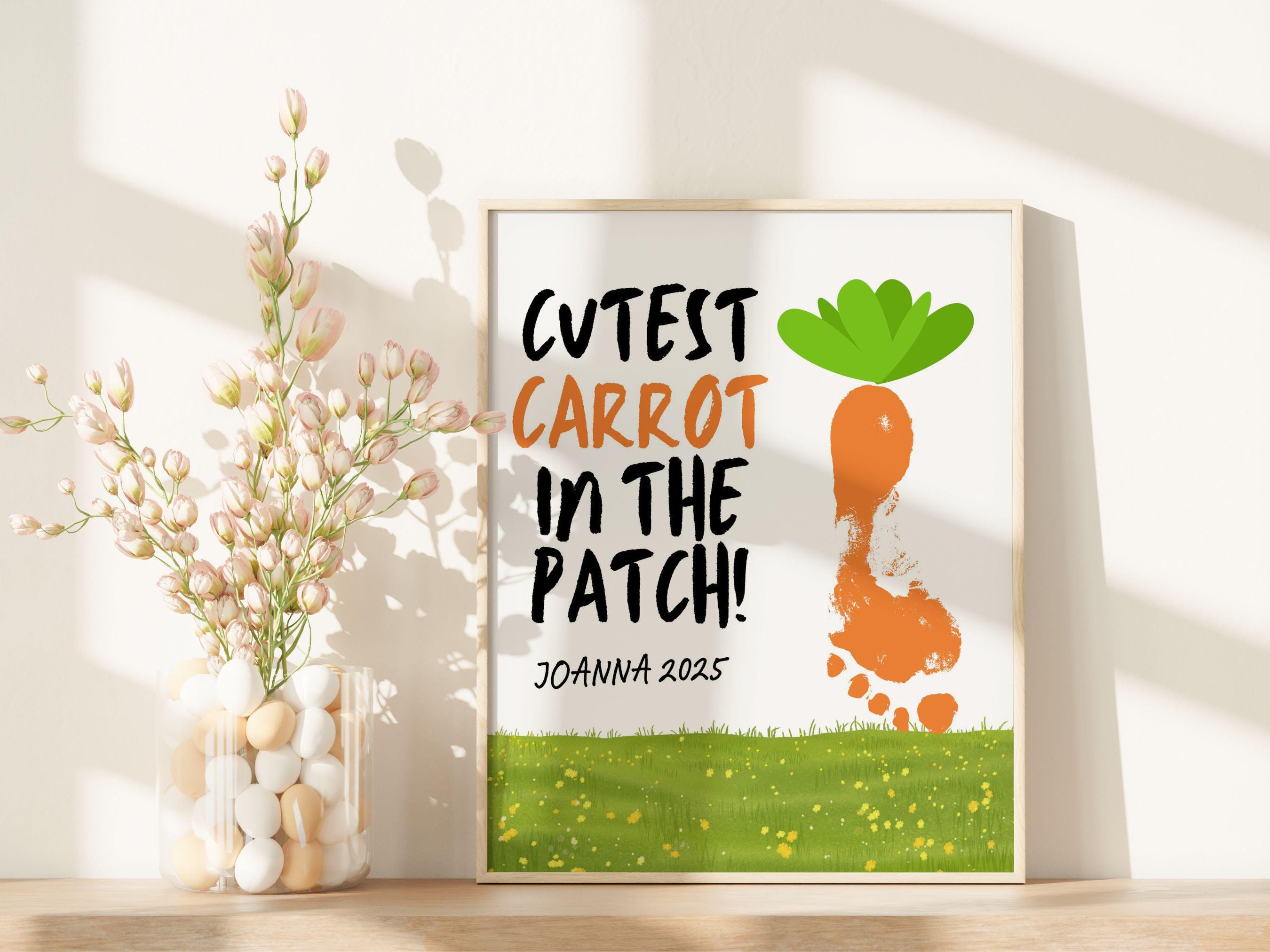 Easter Baby Footprint Art | Cutest Carrot in the Patch | Spring ...