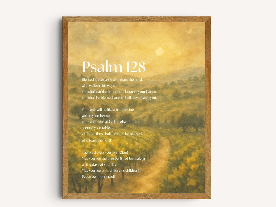 Psalm 128 Watercolor Print: Vintage Christian Bible Verse (digital ...
