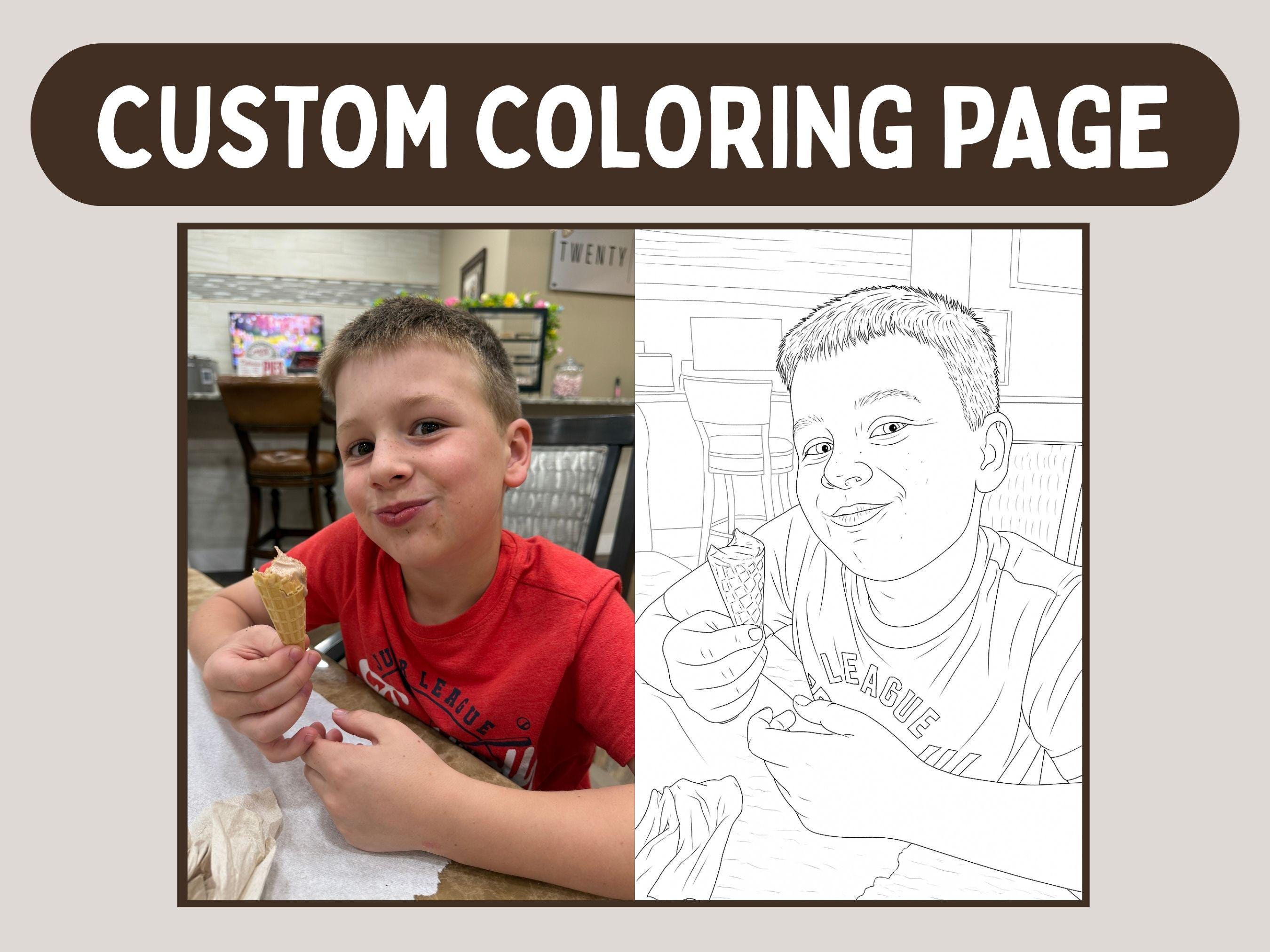 Custom Photo Coloring Page: Personalized Line Art Gift (digital PDF - Etsy