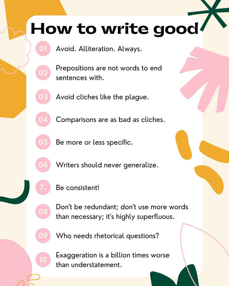 How to Write Good || Educational Poster, Classroom Poster || Digital ...