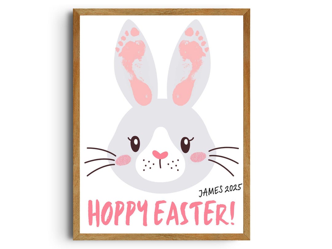 Easter Baby Footprint Fingerprint Art | Hoppy Easter Bunny | Spring ...