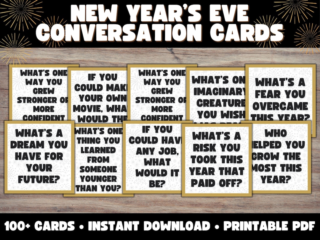 New Year's Eve Conversation Cards: Family Reflection Game (instant ...