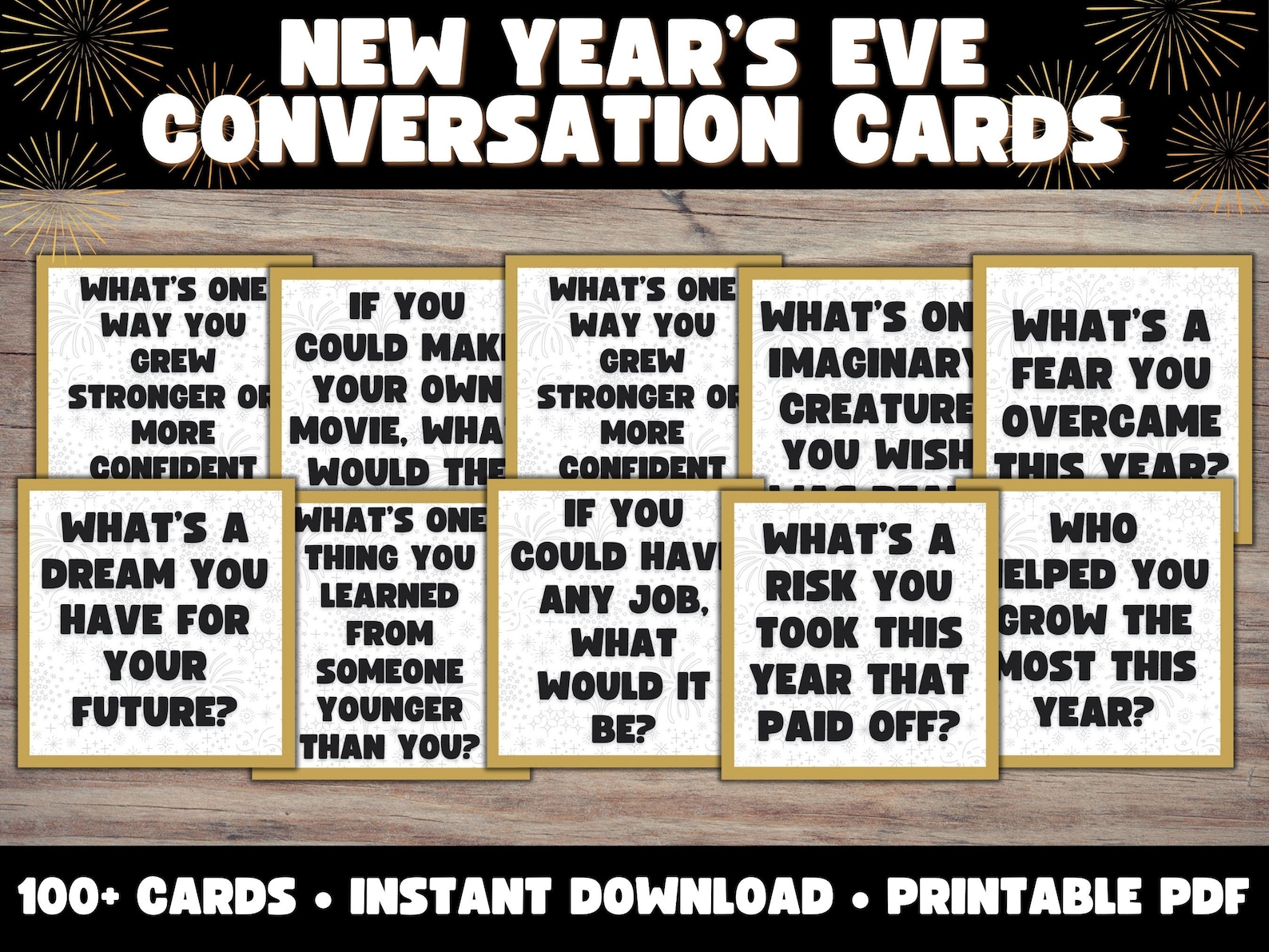New Year's Eve Conversation Cards: Family Reflection Game (instant ...