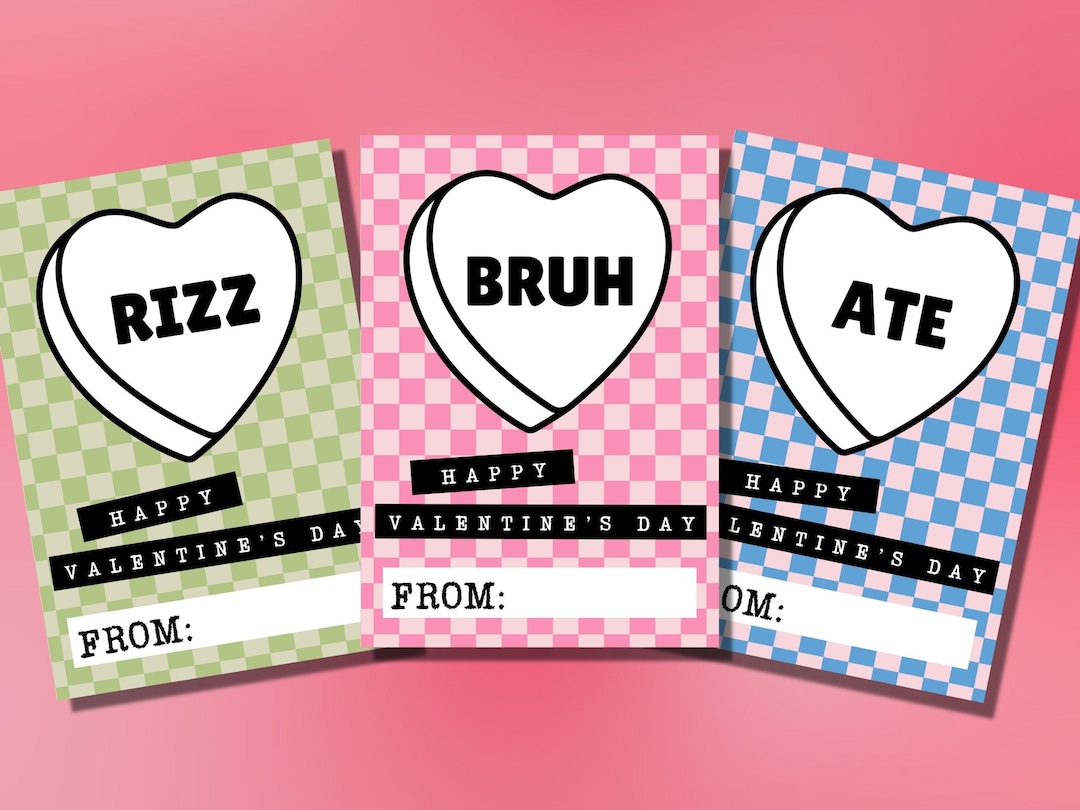 Gen Alpha Slang Valentine Cards | Classroom Valentine | Printable 12 ...