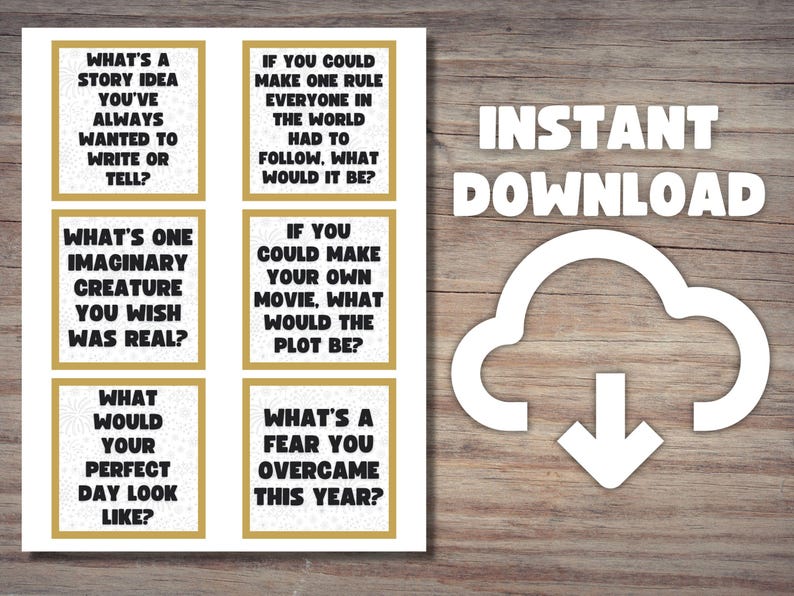 New Year's Eve Conversation Cards: Family Reflection Game (instant ...