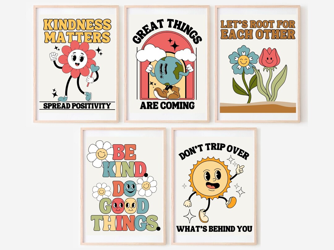 Retro Motivational Kindness Prints || Classroom Posters || Digital ...