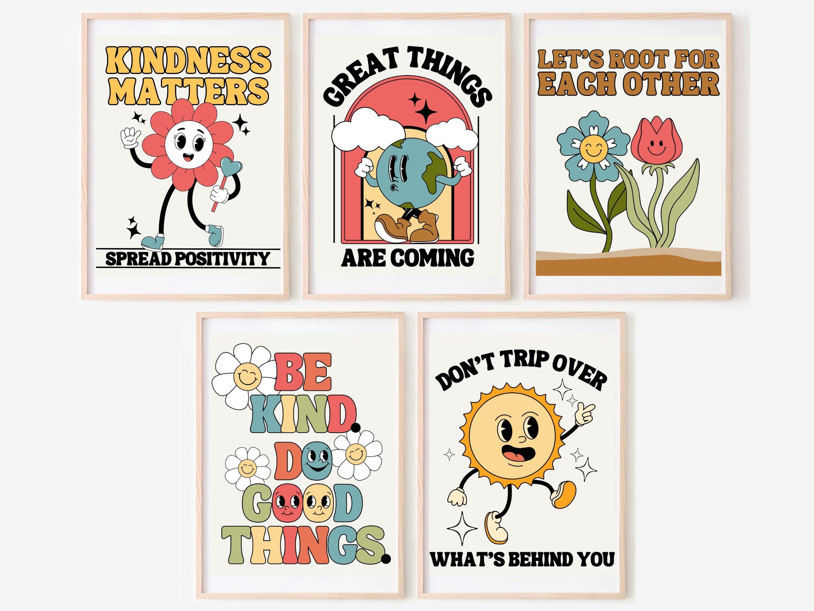 Retro Motivational Kindness Prints || Classroom Posters || Digital ...