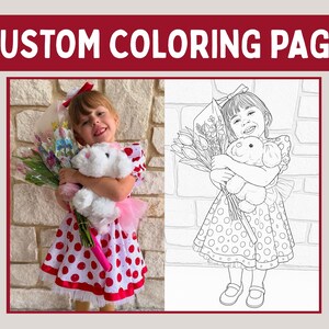 Custom Photo Coloring Page: Personalized Line Art Gift (digital PDF - Etsy