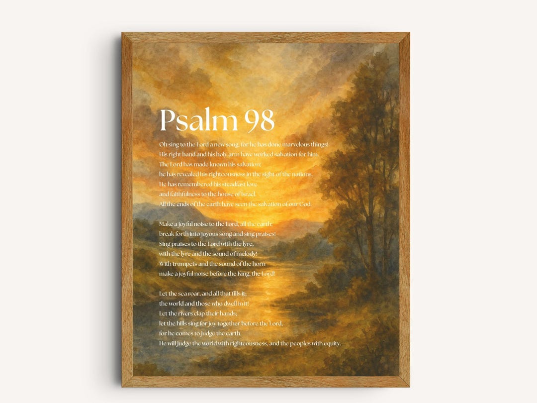 Psalm 98 Watercolor Print: Vintage Christian Scripture Art (digital ...