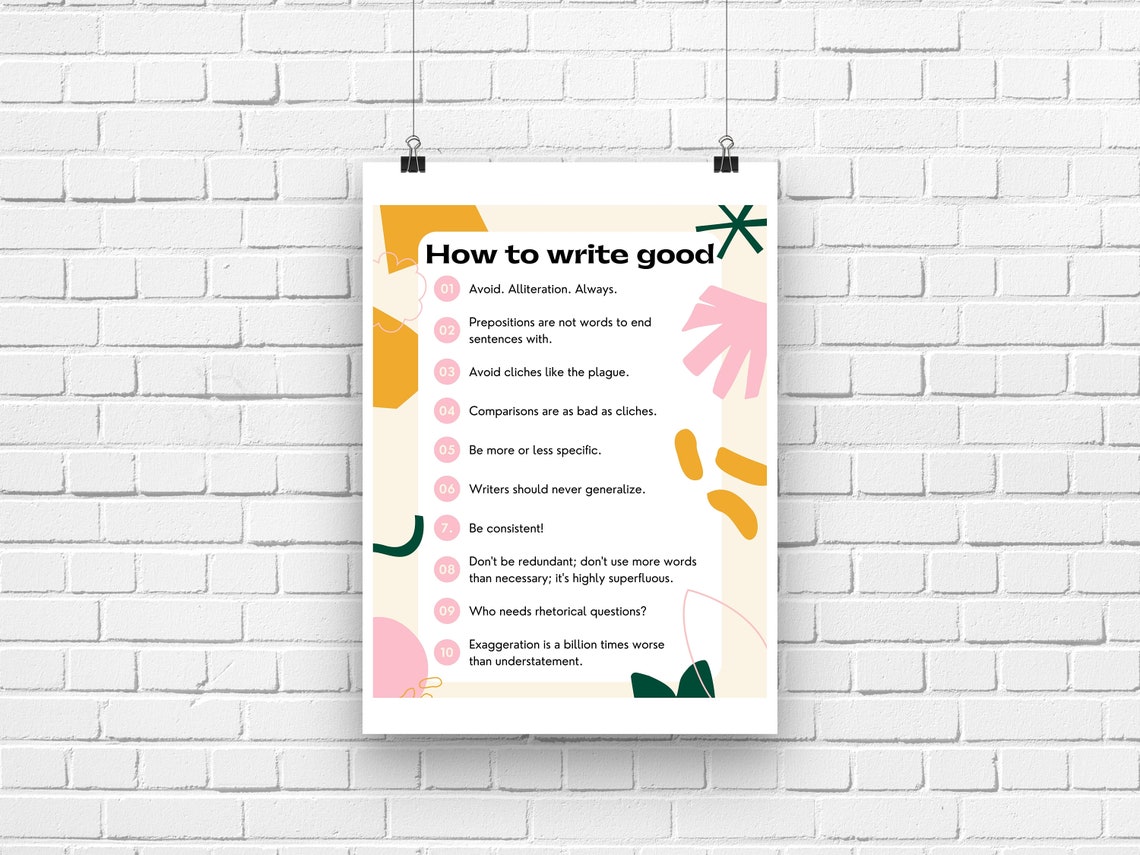 How to Write Good || Educational Poster, Classroom Poster || Digital ...