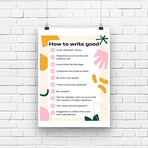 How to Write Good || Educational Poster, Classroom Poster || Digital ...