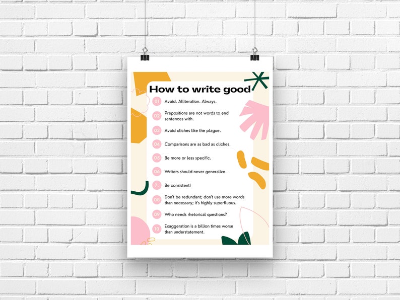 How to Write Good || Educational Poster, Classroom Poster || Digital ...