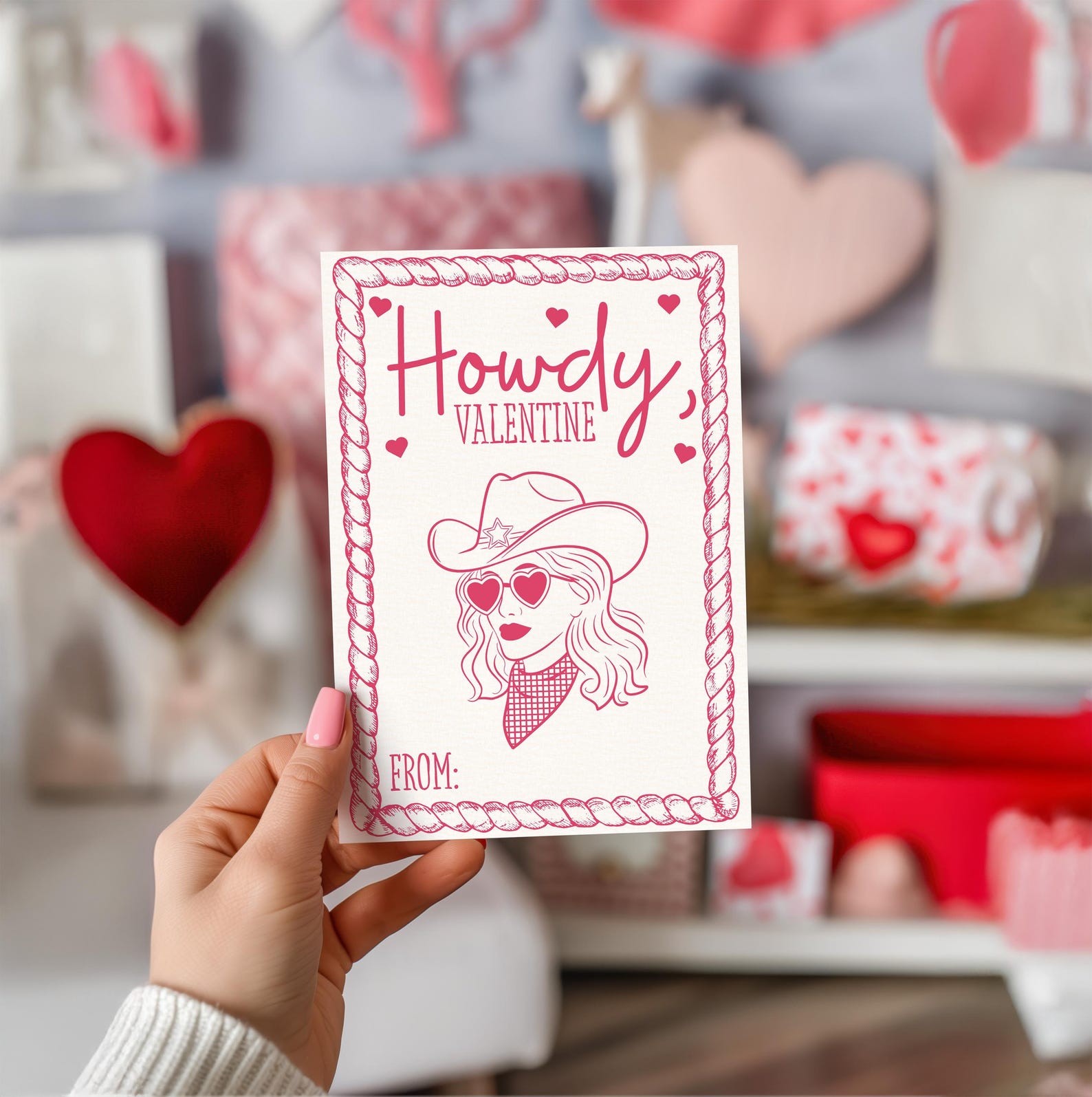 Cowgirl Valentine's Day Cards | Classroom Valentine | Printable 12 ...
