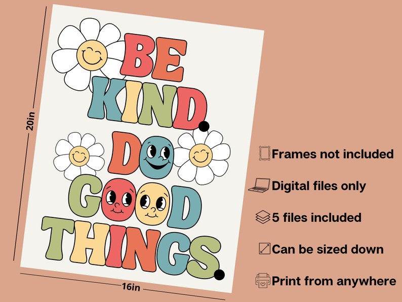 Retro Motivational Kindness Prints || Classroom Posters || Digital ...