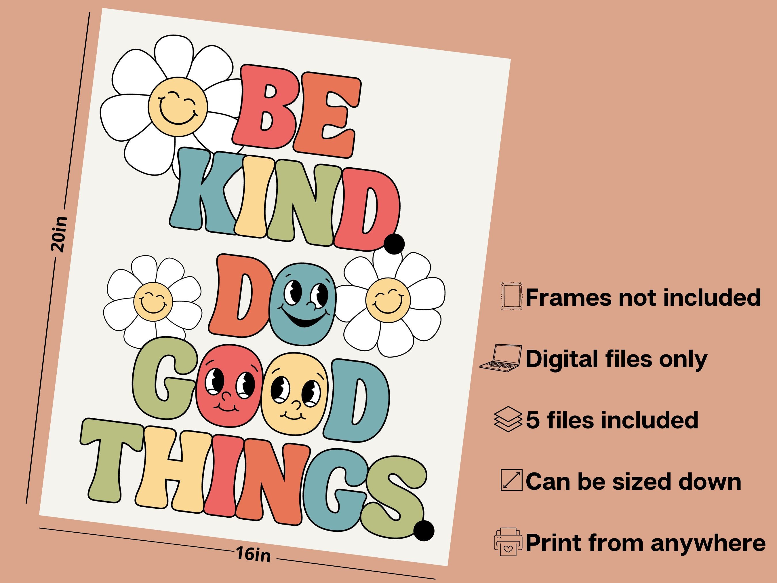 Retro Motivational Kindness Prints || Classroom Posters || Digital ...