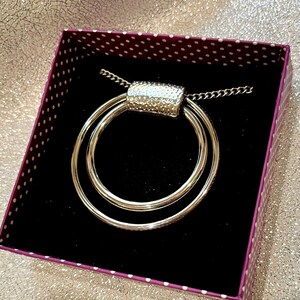 Pitted Silver Sweater Necklace, Pendant Necklace, Long Sweater Pendant ...