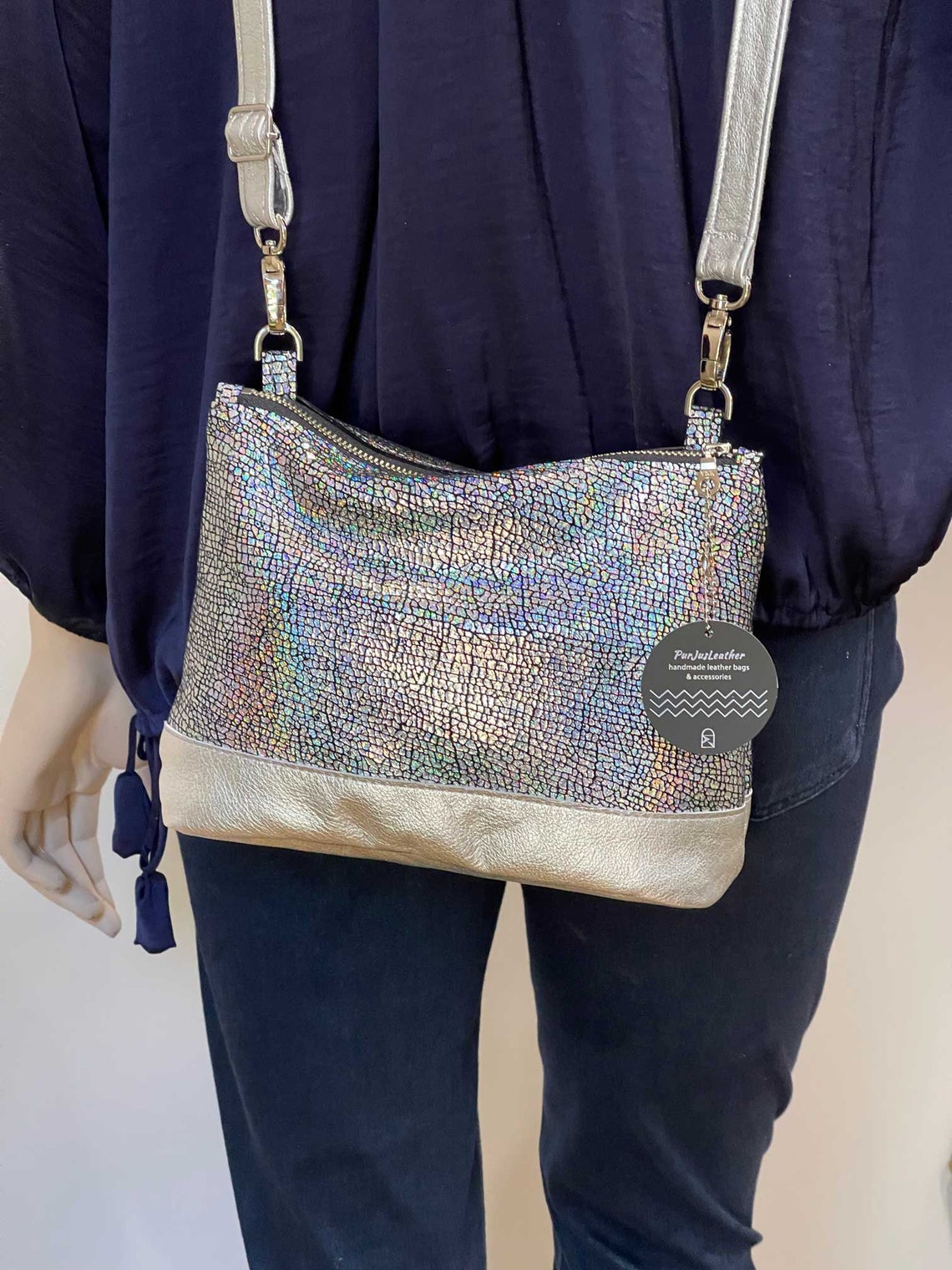 Holographic Iridescent Crossbody Bag Small Lined Purse - Etsy