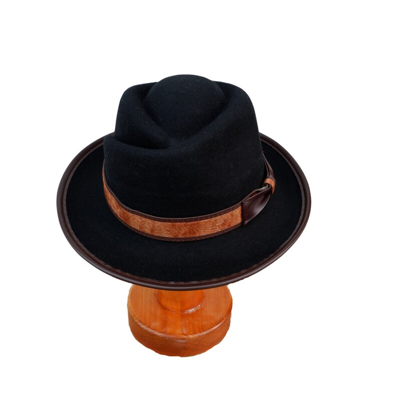 Patrick - Gentleman's 100% Wool Black Fedora Hat - Etsy