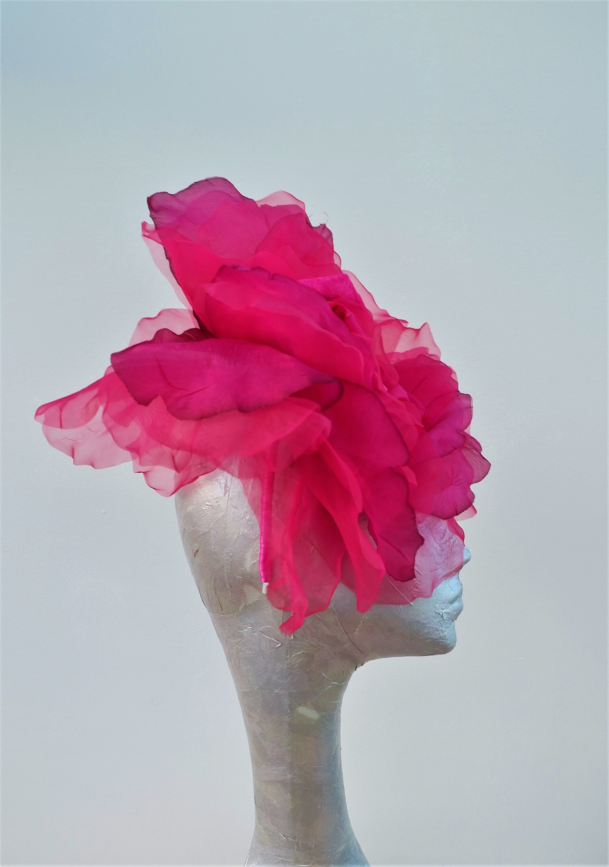 Ava Fuschia Pink Silk Organza 12 Inch Flower Fascinator - Etsy UK
