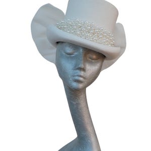 Holly - Ivory Bridal Felt Top Hat - Etsy