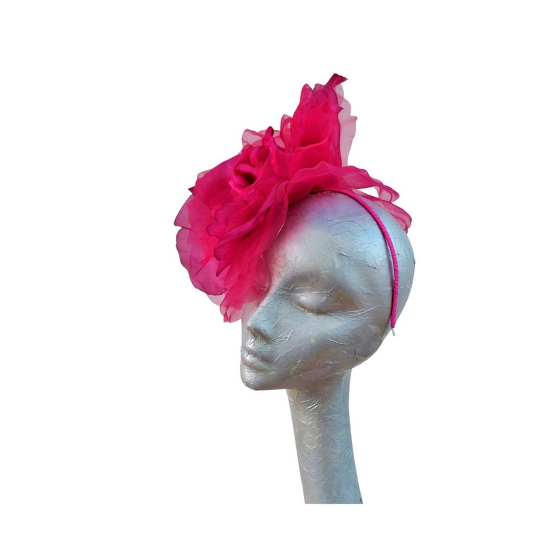 Ava Fuschia Pink Silk Organza 12 Inch Flower Fascinator - Etsy