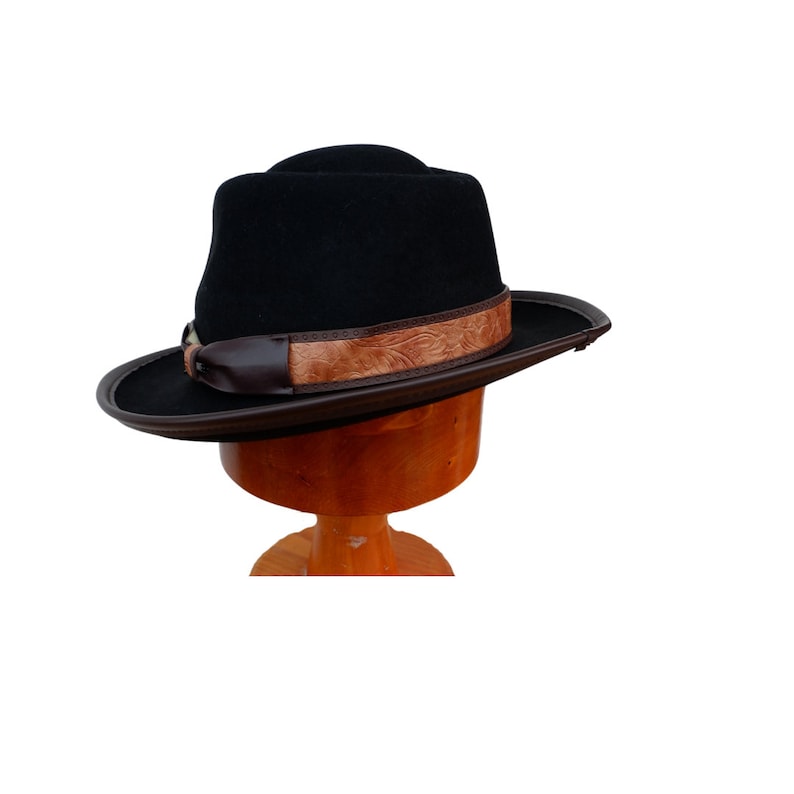 Patrick - Gentleman's 100% Wool Black Fedora Hat - Etsy