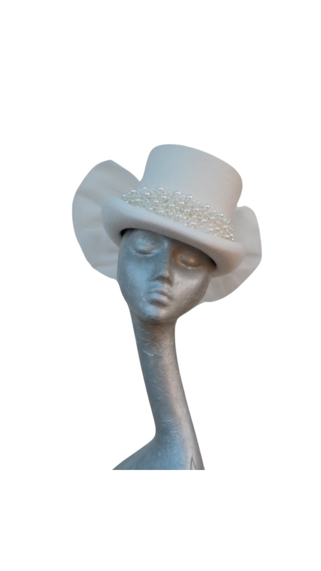 Holly - Ivory Bridal Felt Top Hat - Etsy