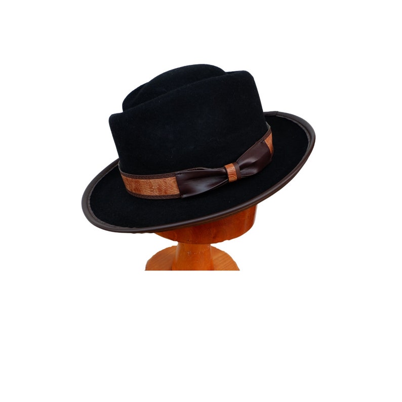 Patrick - Gentleman's 100% Wool Black Fedora Hat - Etsy