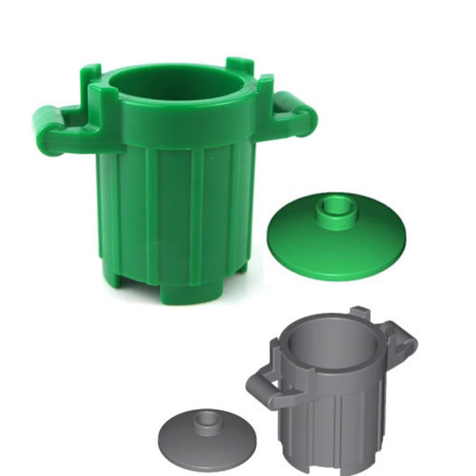 LEGO® TRASH can GARBAGE bin green or grey for your minifigures | Etsy