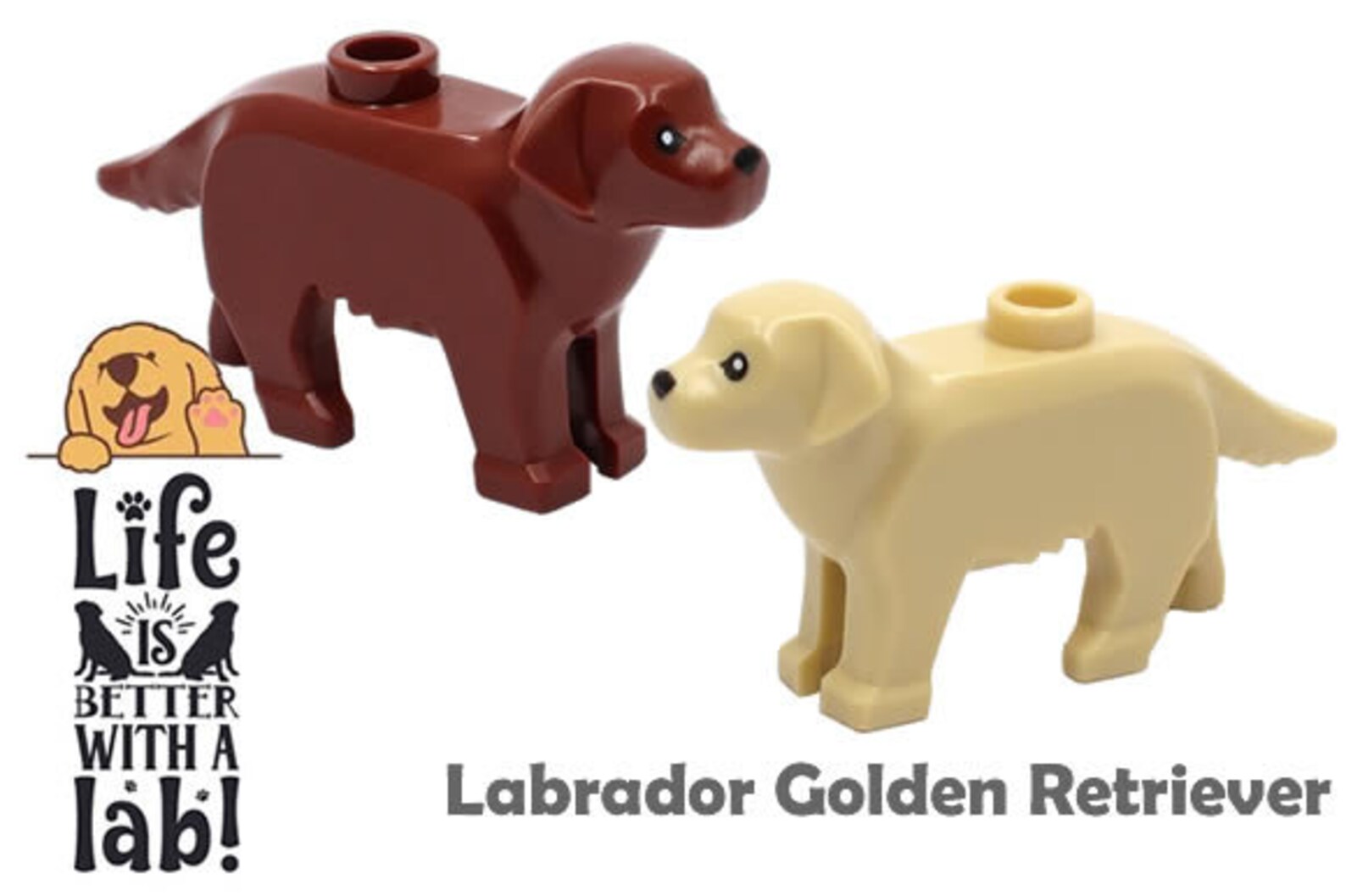 New LEGO® GOLDEN RETRIEVER dog with bone and poop animals | Etsy