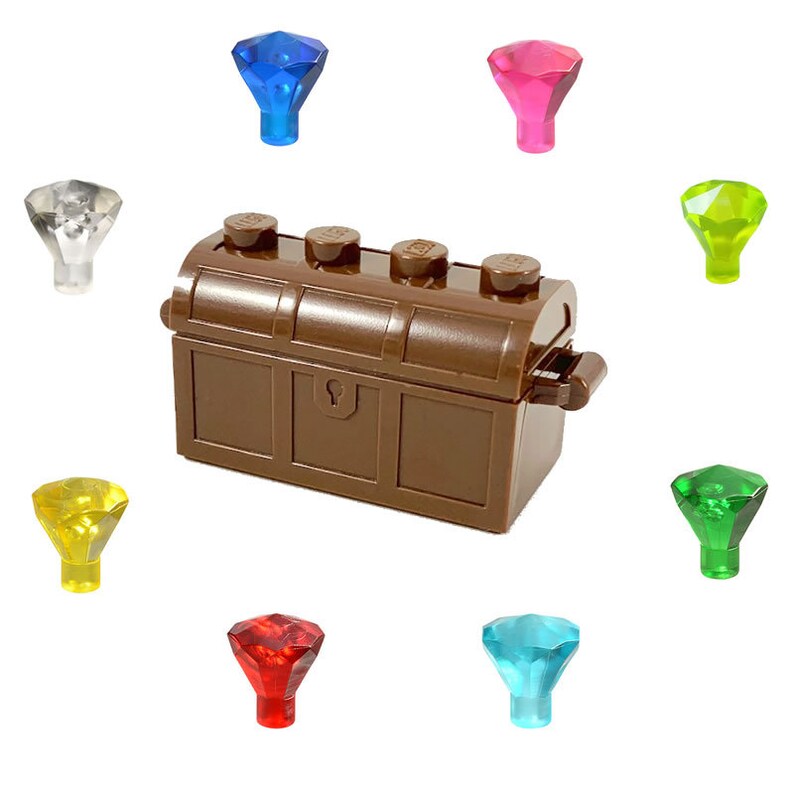 LEGO® NEW elements Treasure chest 8 JEWELS diamonds precious | Etsy