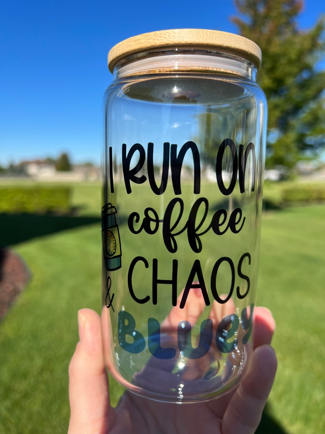 Bluey Inspired Glass Beer Can Blue Dog Gifts for Her Gifts - Etsy