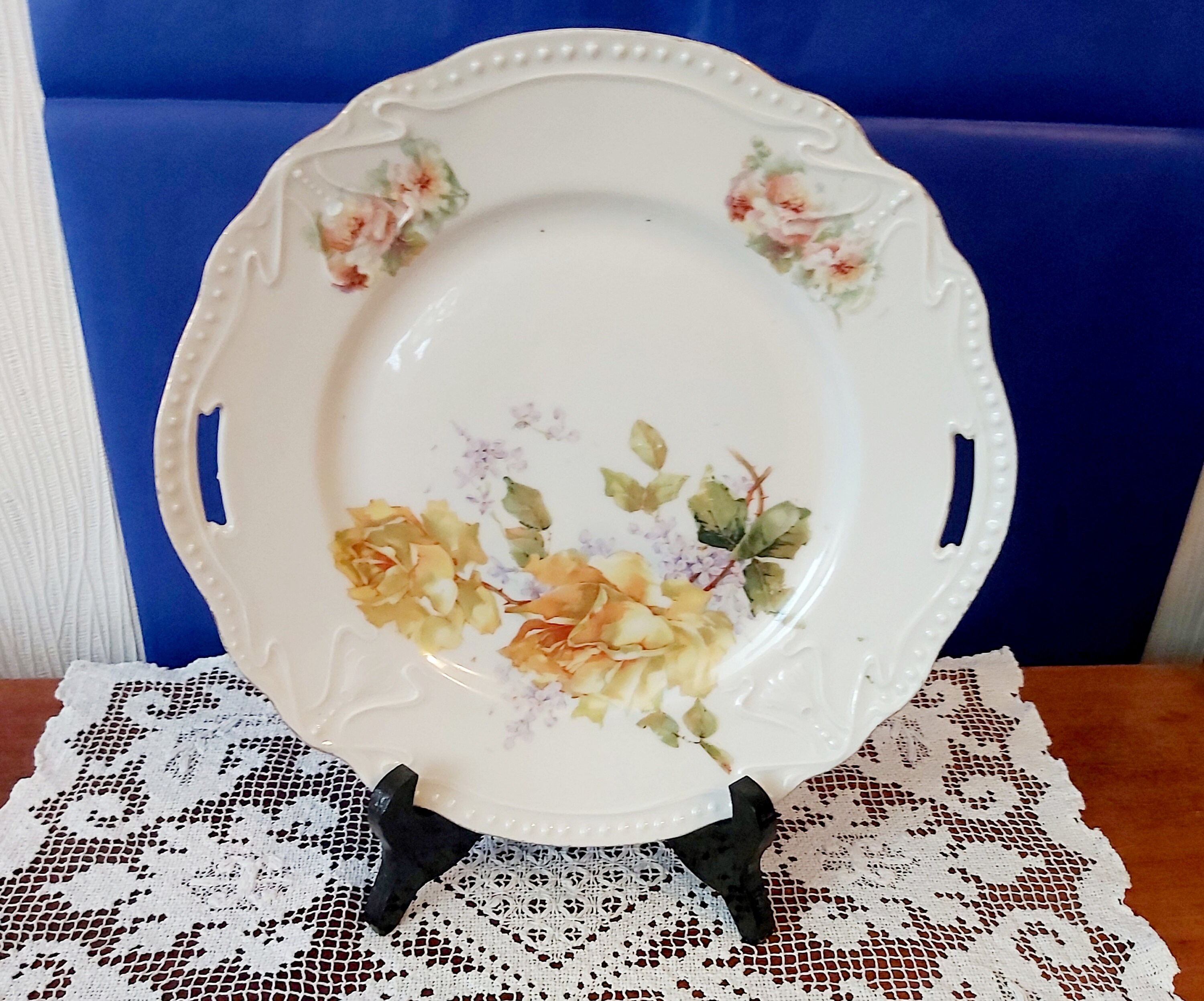 Antique Plate Germany RS Prussia Porcelain Plate Flower Vintage Plate ...