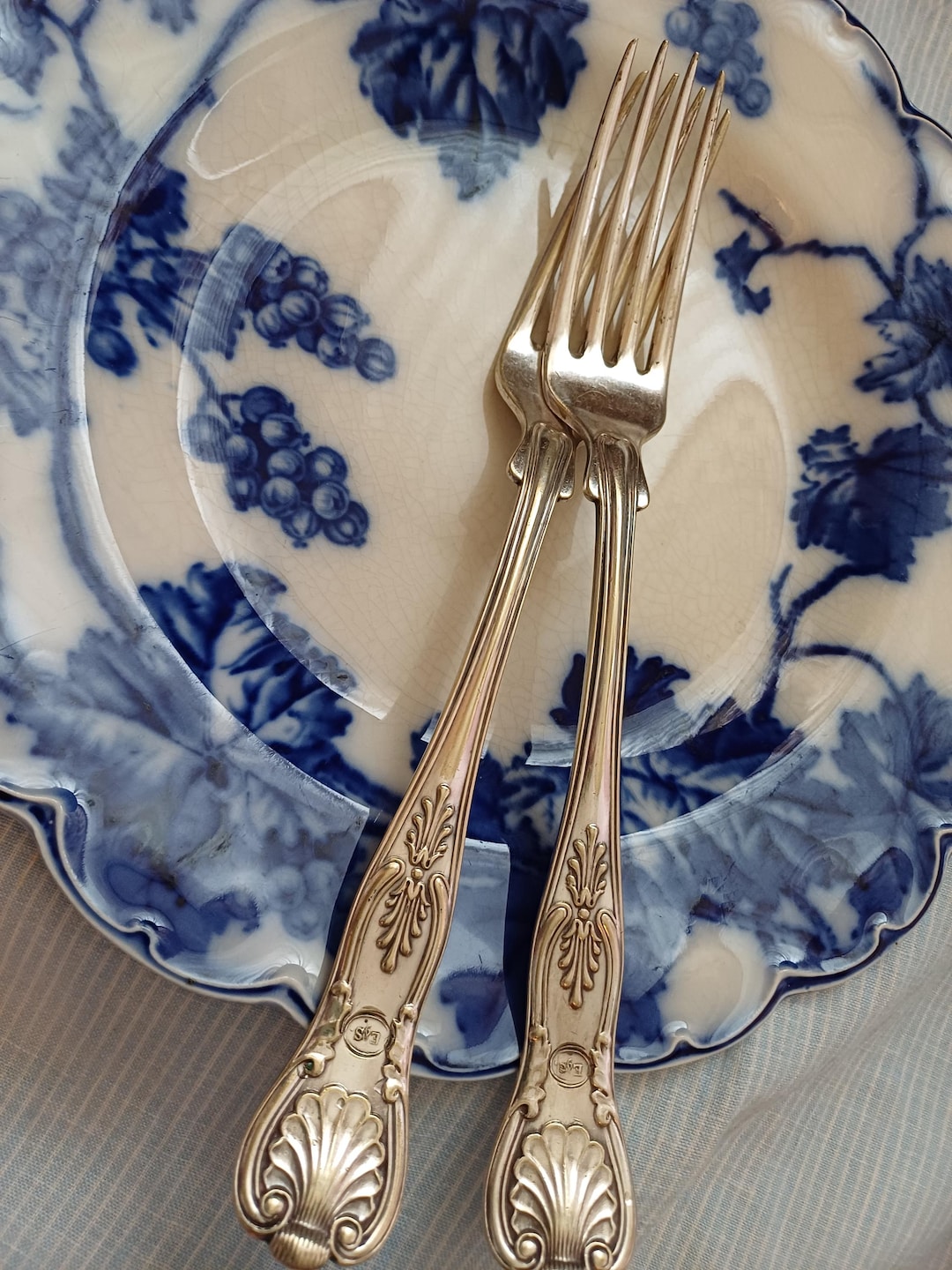 Antique Cutlery Large Dinner Forks Sweden Alp. Ns Silver Plating (2p ...