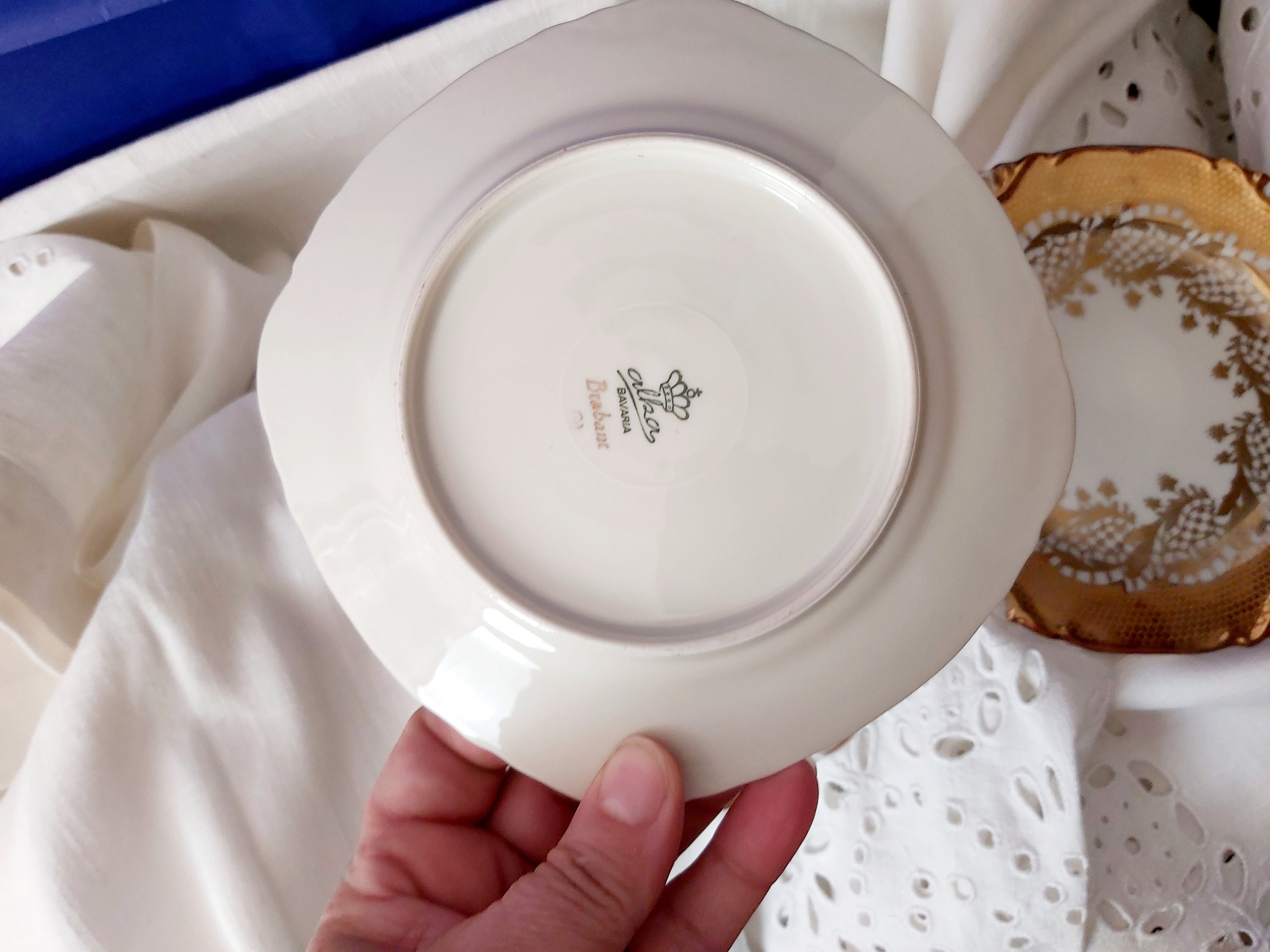 Alka Porcelain Germany 4 Dessert Plate Gold Antique Vintage Porcelain ...