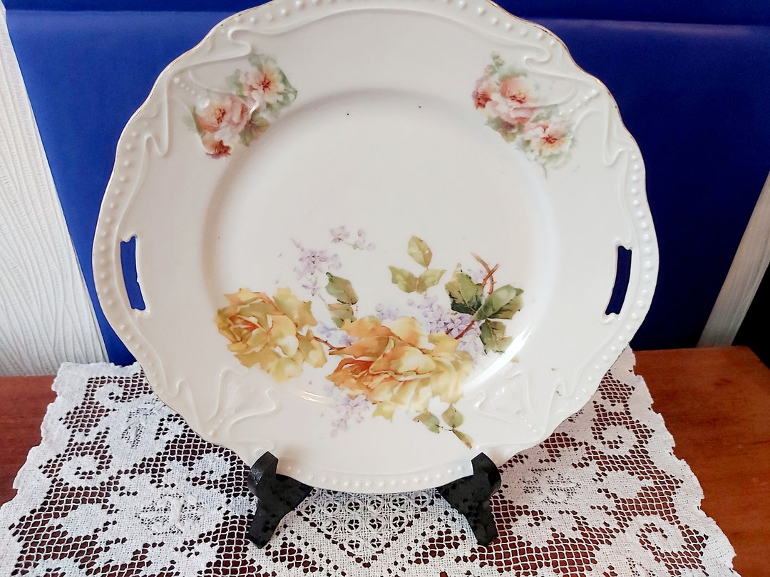Antique Plate Germany RS Prussia Porcelain Plate Flower Vintage Plate ...